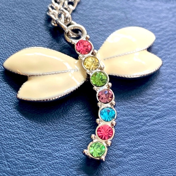 Jewelry | Dragonfly Enamel And Crystal Pendant | Poshmark
